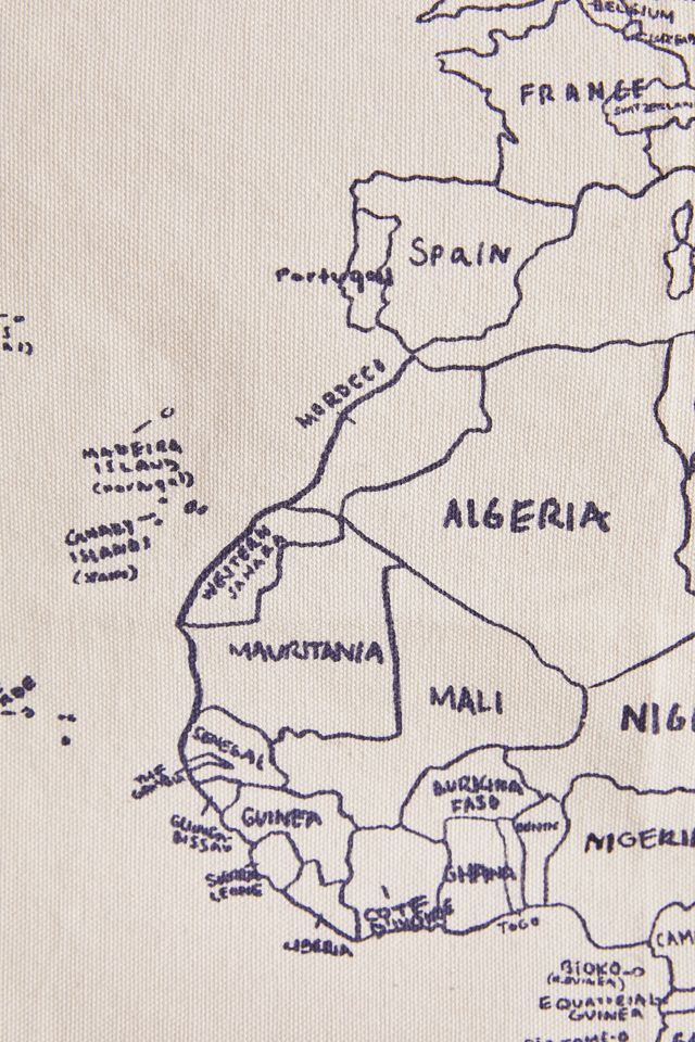 Hand-Drawn World Map Tapestry | Urban Outfitters UK