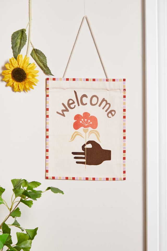 Welcome Hanging Door Flag | Urban Outfitters UK