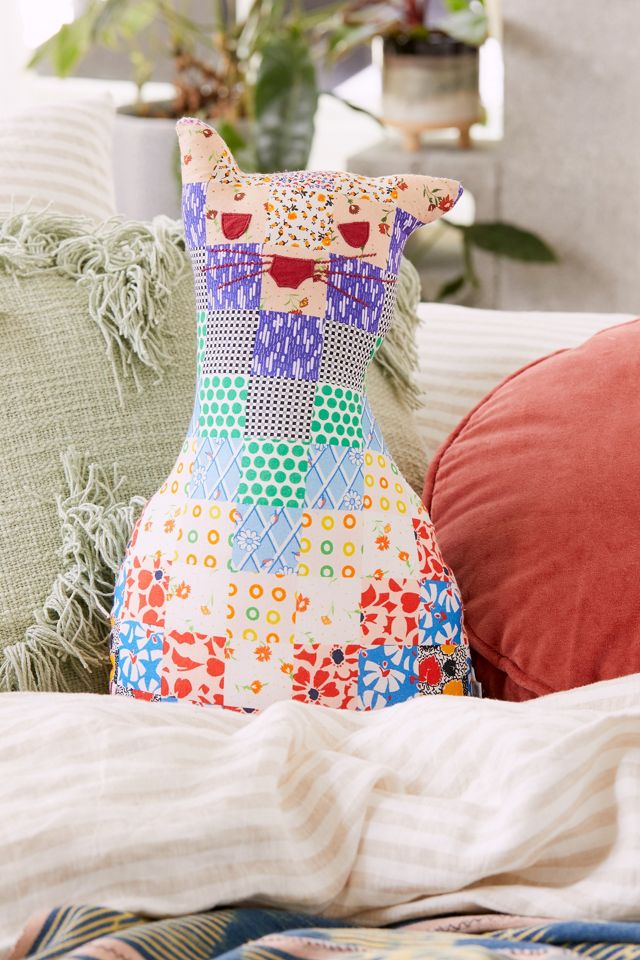 Patchwork Cat Cushion | Urban Outfitters UK