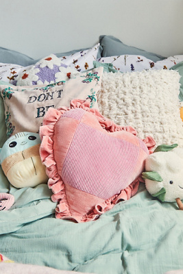 Pink Ruffle Heart Cushion | Urban Outfitters UK