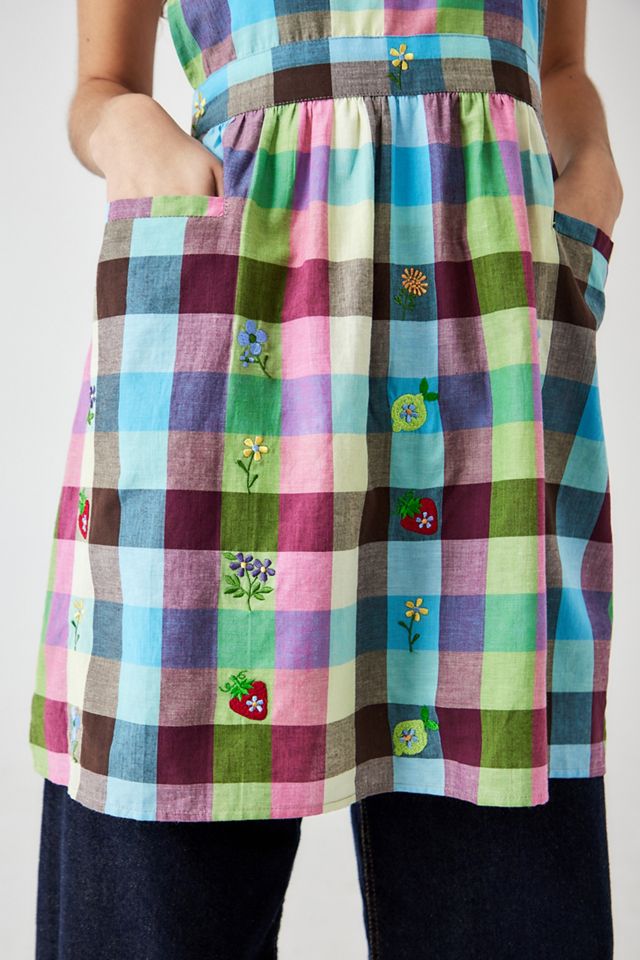 Floral Check Apron | Urban Outfitters UK