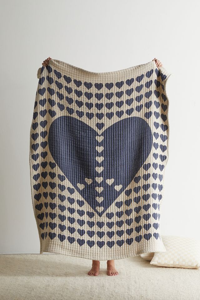 Love Hearts Throw Blanket | Urban Outfitters UK
