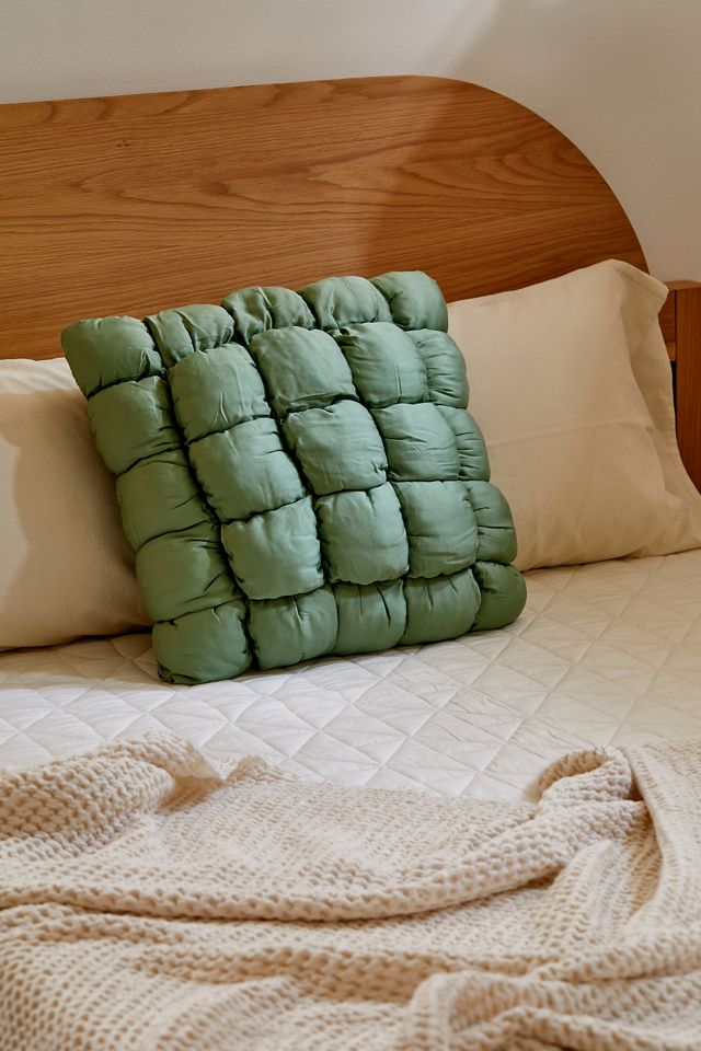 Green Marshmallow Puff Cushion | Urban Outfitters UK