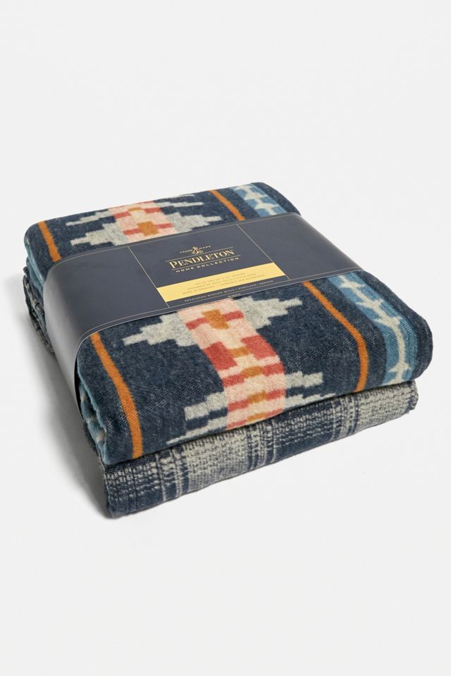 Pendleton Trail Ridge Navy Cotton Throw Gift Pack | Urban Outfitters UK