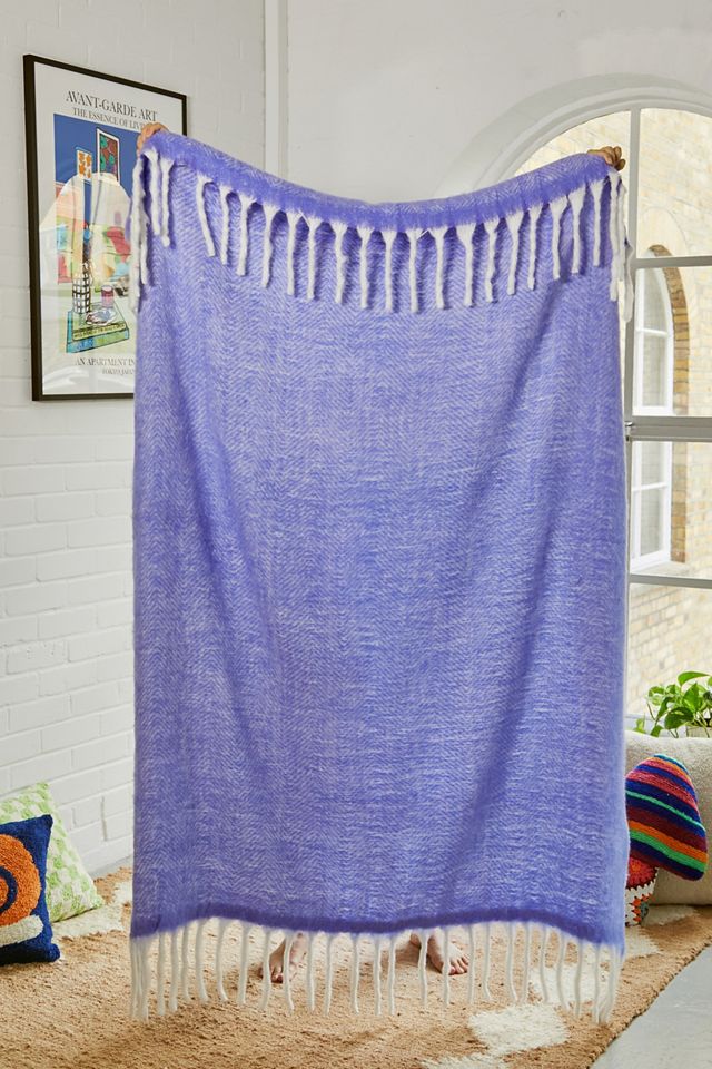 Periwinkle Cosy Throw Blanket | Urban Outfitters UK