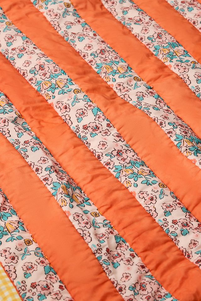 Manta Acolchada de Rayas Naranjas | Urban Outfitters ES
