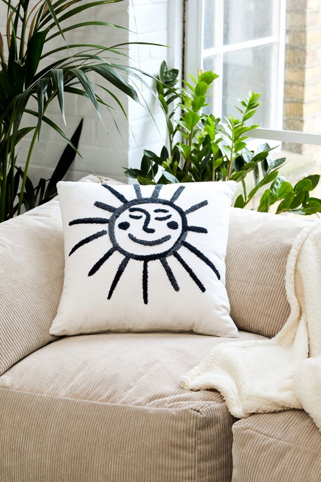 Smiling Sun Tufted Cushion | Urban Outfitters UK