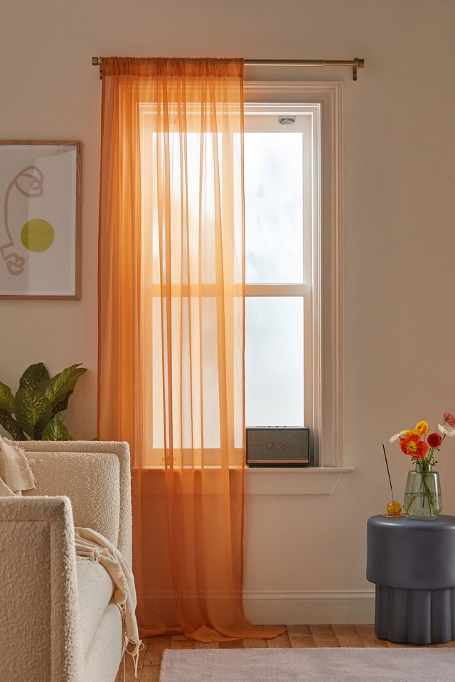 Orange Chiffon Curtain | Urban Outfitters UK