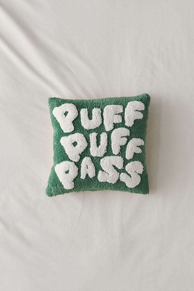 Puff Puff Pass Tufted Green Cushion | Urban Outfitters UK