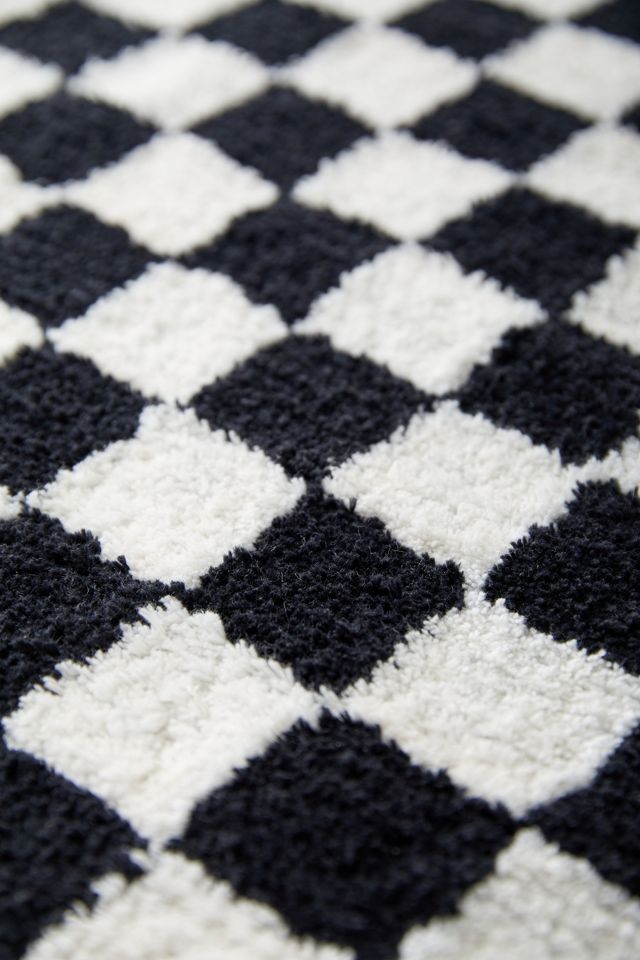 Black & White Checkerboard Bath Mat | Urban Outfitters UK