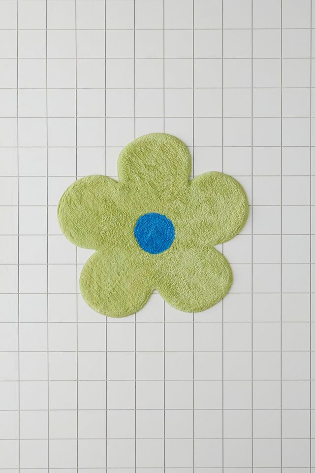 Green Flower Power Bath Mat | Urban Outfitters UK