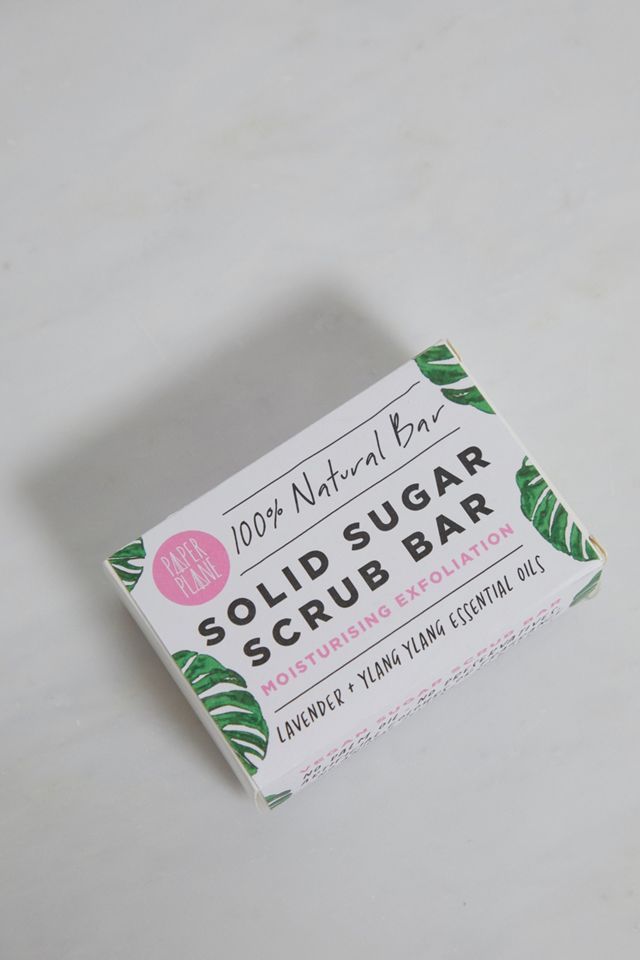 Paper Plane Solid Sugar Scrub Natural Vegan Soap Bar | Urban Outfitters UK