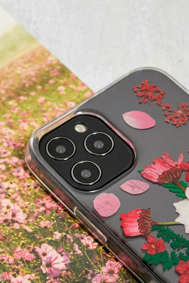 Red Pressed Flowers iPhone 12/12 Pro Case | Urban Outfitters UK