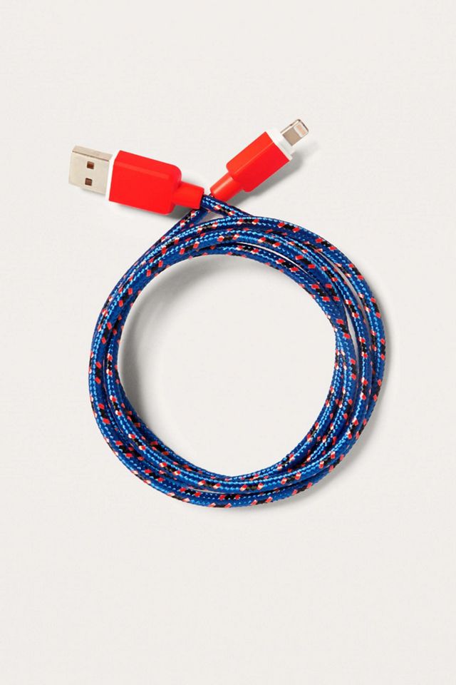 Blue Woven Lightning Cable | Urban Outfitters UK