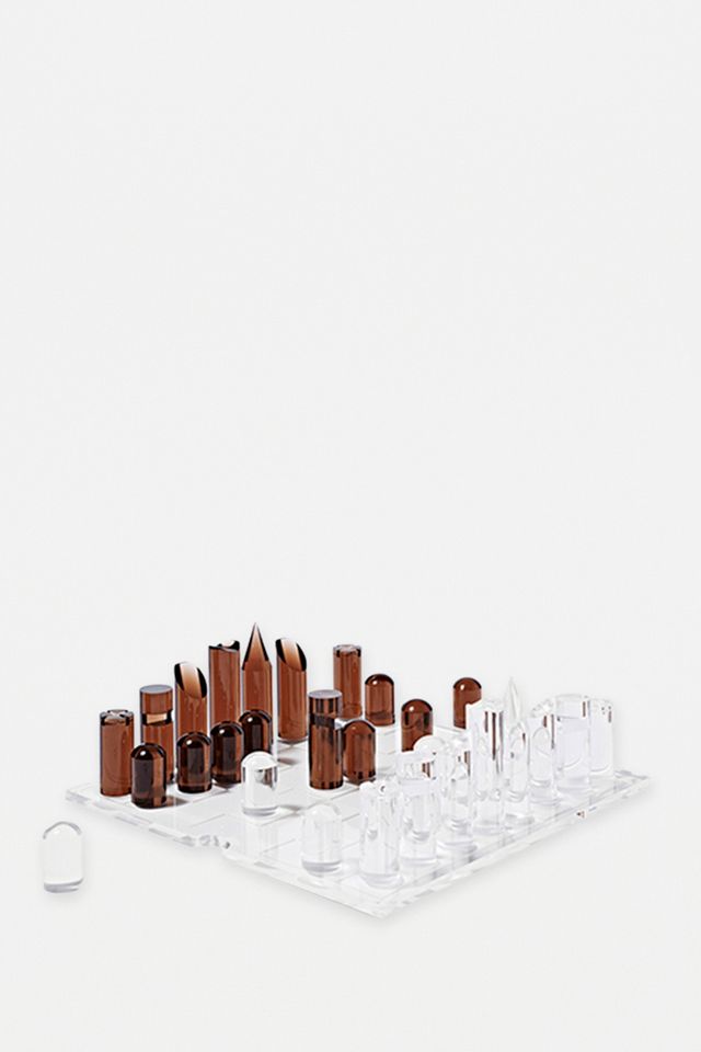 SunnyLife Premium Lucite Chess & Checkers Game | Urban Outfitters UK