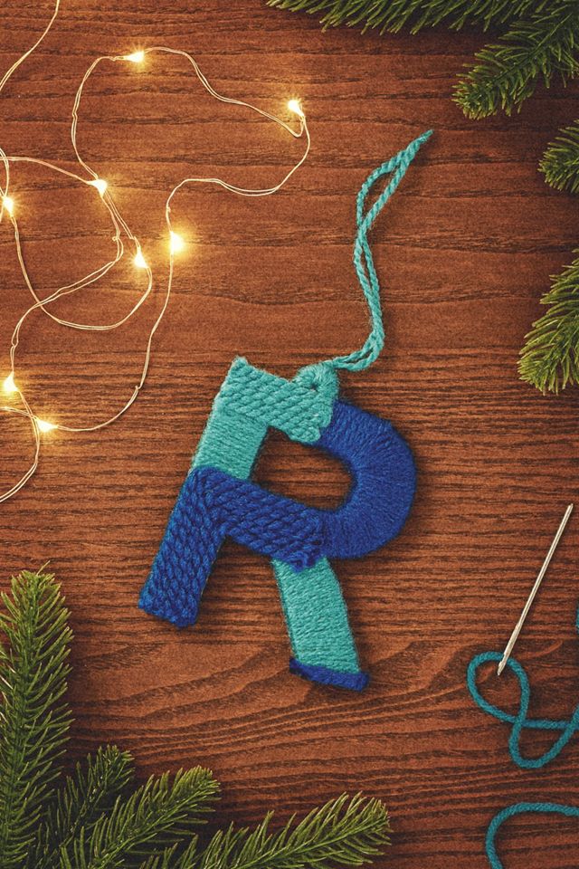 Letter R Woollen Christmas Decoration | Urban Outfitters UK