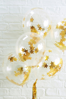 Ginger Ray Gold Star Confetti Balloons | Urban Outfitters UK