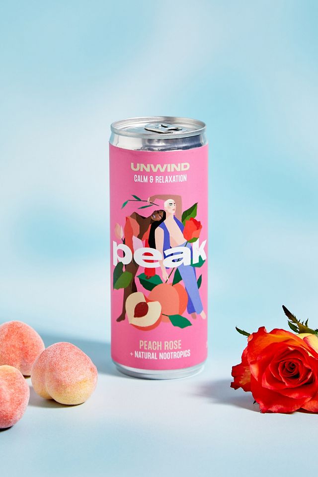 Peak Unwind Peach Rose Natural Soft Drink | Urban Outfitters UK
