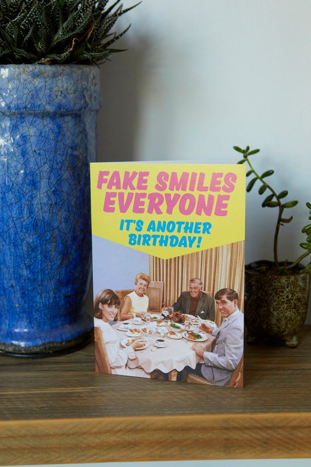 Fake Smiles Birthday Card | Urban Outfitters UK