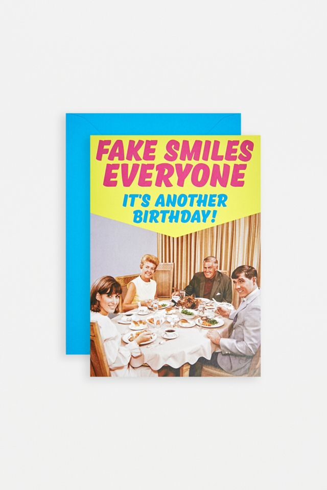 Fake Smiles Birthday Card | Urban Outfitters UK