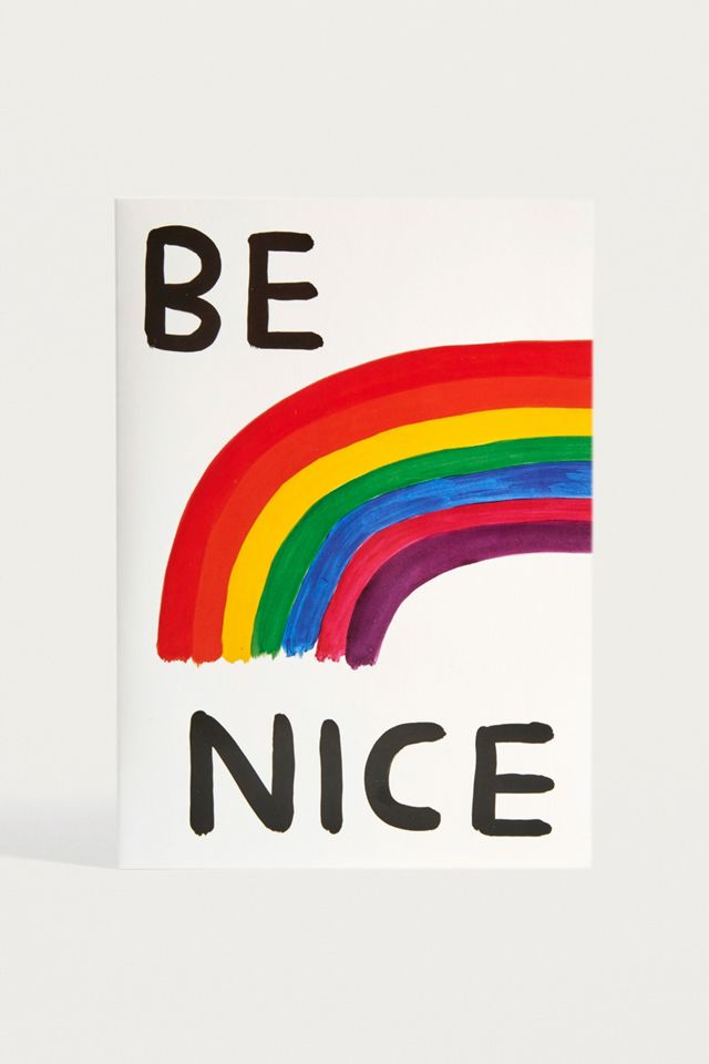 David Shrigley Be Nice Rainbow Card | Urban Outfitters UK