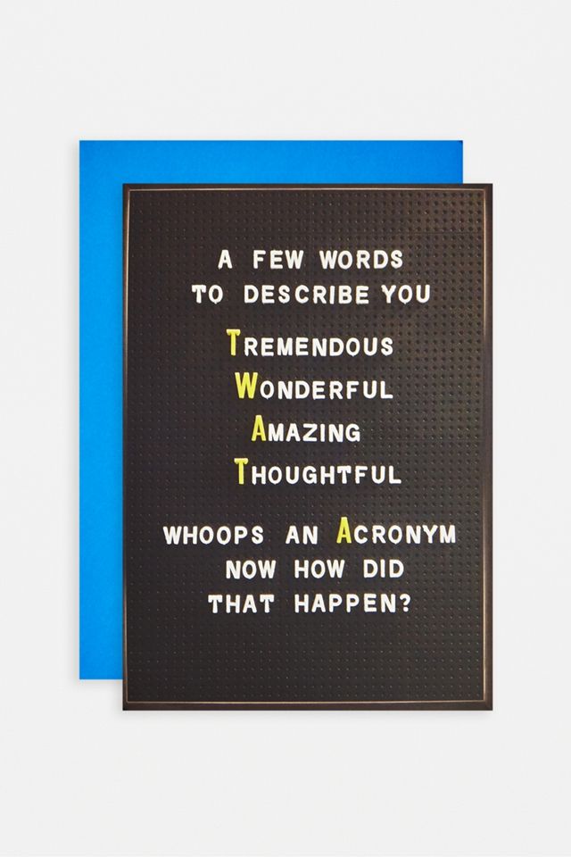 Acronym Greeting Card | Urban Outfitters UK