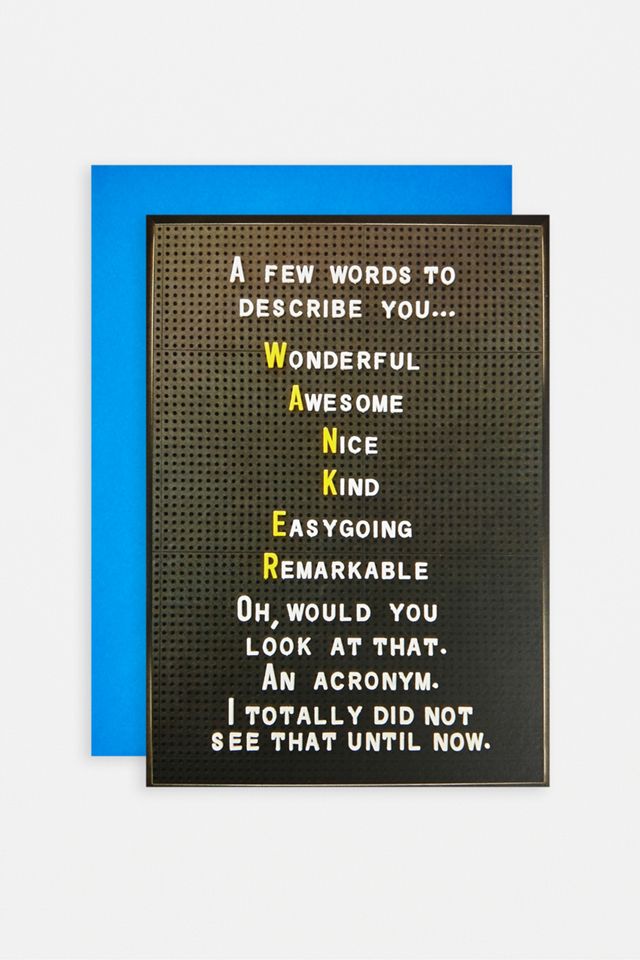 Cheeky Acronym Greeting Card | Urban Outfitters UK