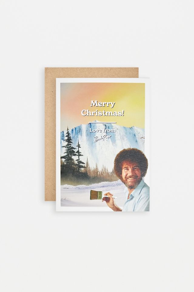 Merry Christmas Bob Ross Greetings Card | Urban Outfitters UK
