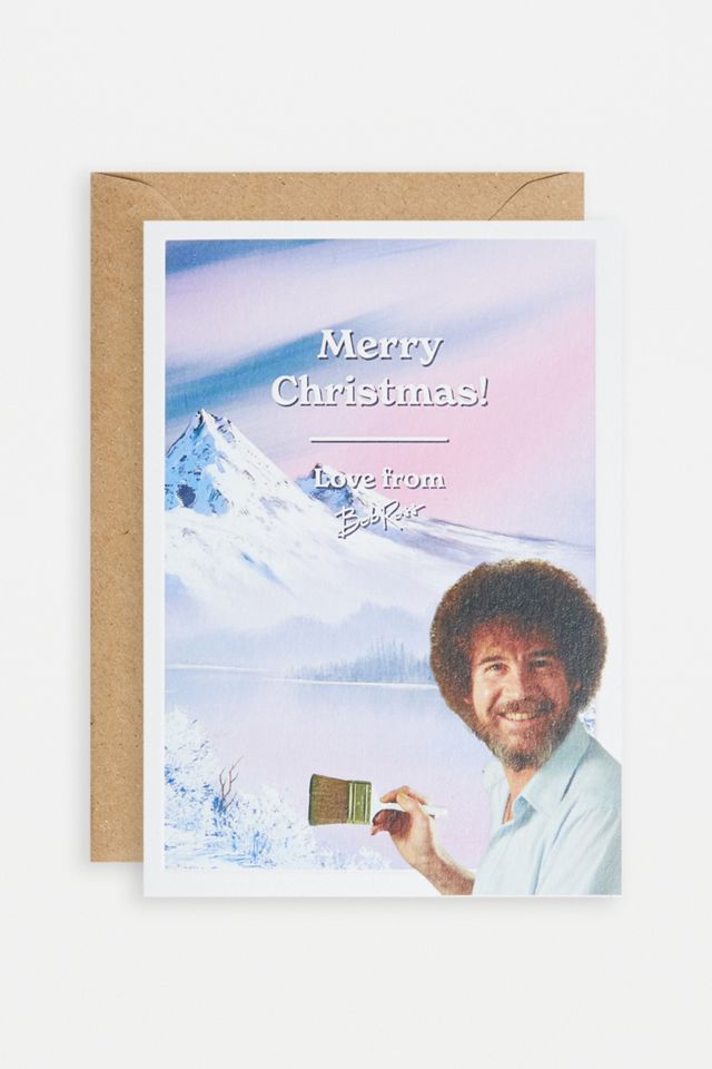 Merry Christmas Bob Ross Greeting Card | Urban Outfitters UK