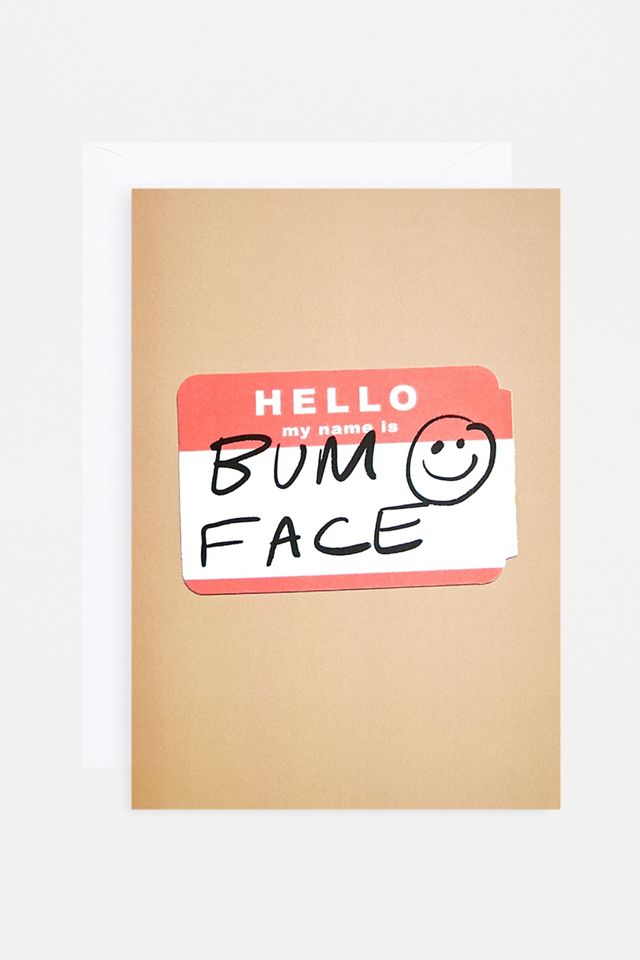 Hello Bum Face Greetings Card | Urban Outfitters UK