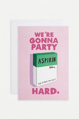 Aspirin Party Hard Card | Urban Outfitters UK