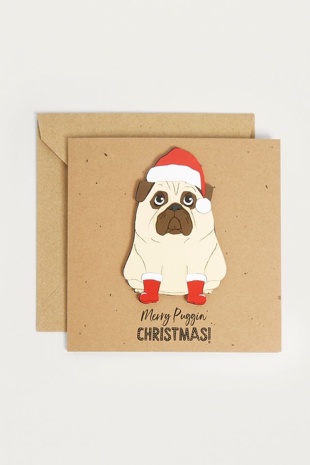 Pug Christmas Card | Urban Outfitters UK