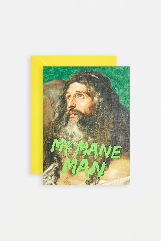 Art Meme My Mane Man Greeting Card | Urban Outfitters UK