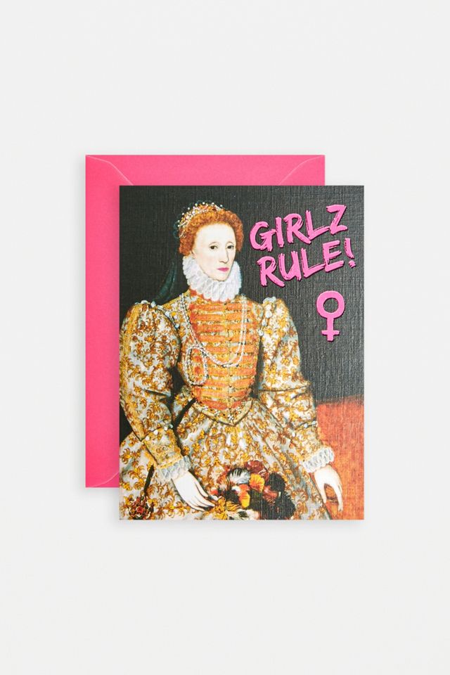 Art Meme Girlz Rule Greeting Card | Urban Outfitters UK