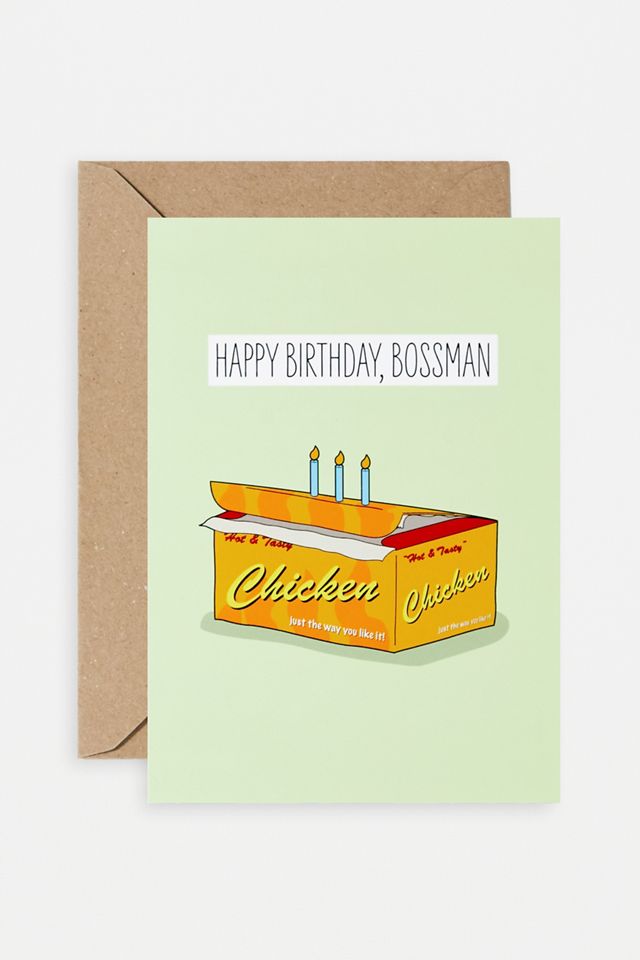 HOOD GREETINGS Happy Birthday Bossman Greetings Card | Urban Outfitters UK