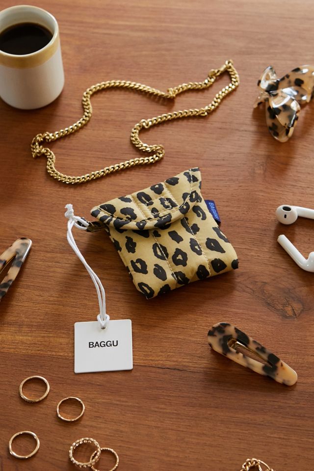 BAGGU Leopard Print Puffy Earbuds Sleeve | Urban Outfitters UK