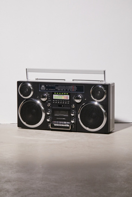 GPO Brooklyn Black Portable Boombox + Music System | Urban Outfitters UK