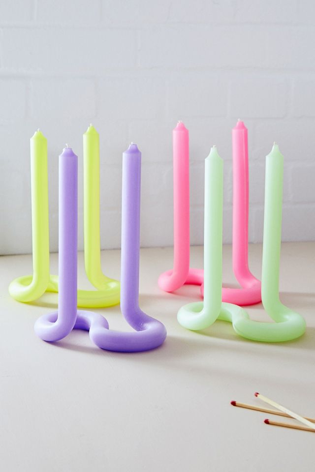 Lex Pott Twisted Yellow Candle | Urban Outfitters UK