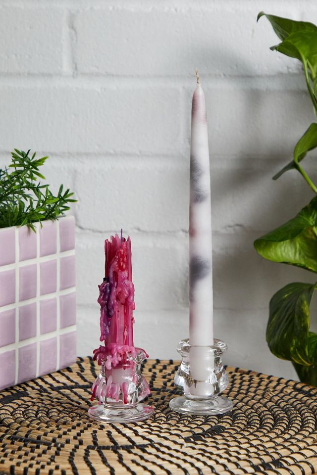 Pink & Purple Drip Taper Candle | Urban Outfitters UK