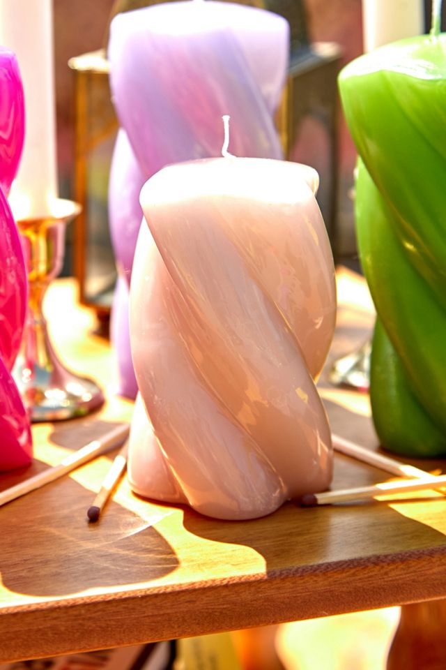 anna + nina Beige Blunt Twisted Short Candle | Urban Outfitters UK