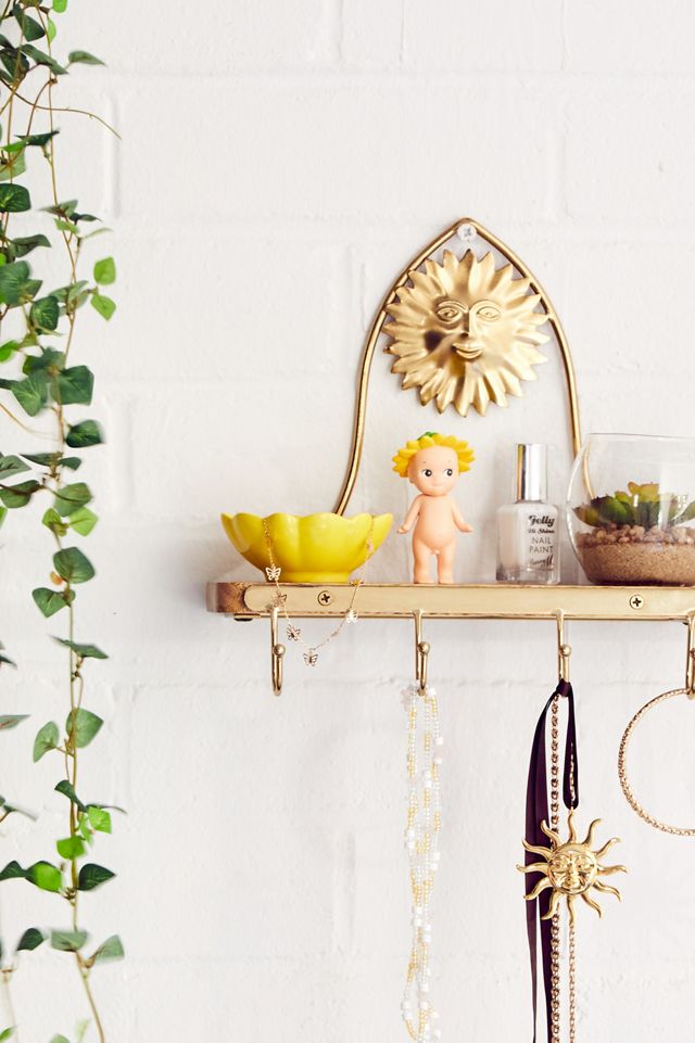 Sun Wood Wall Hook and Shelf | Urban Outfitters UK