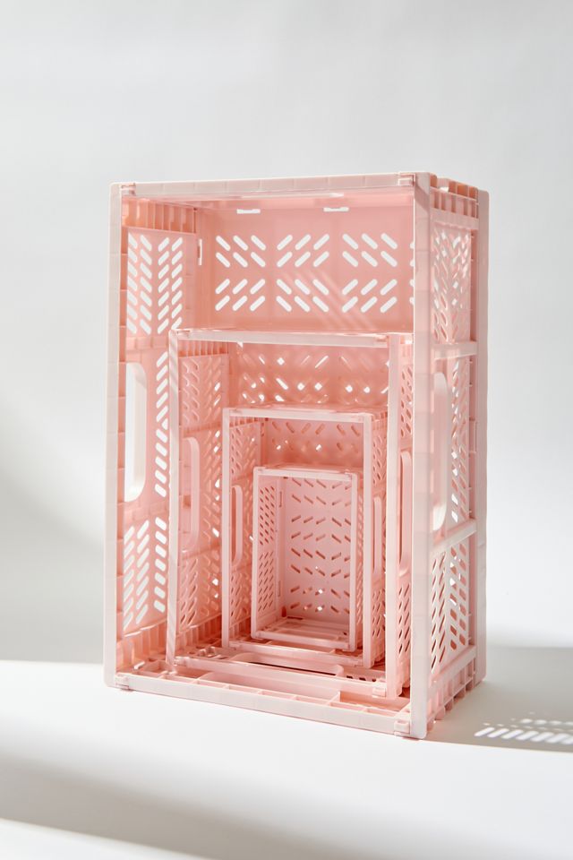Felix Pink Large Folding Storage Crate | Urban Outfitters UK