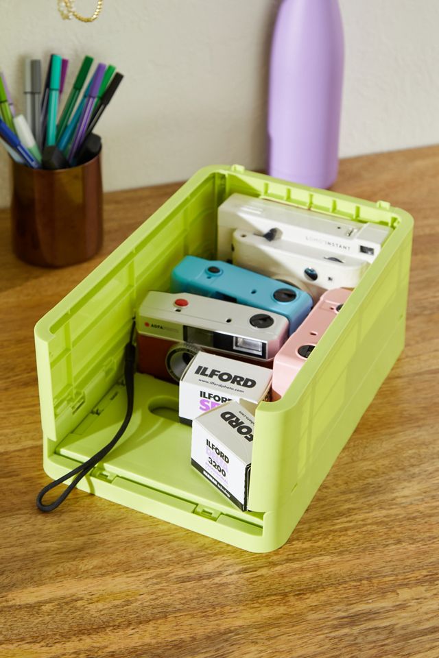 Quinn Medium Lime Folding Storage Crate | Urban Outfitters UK