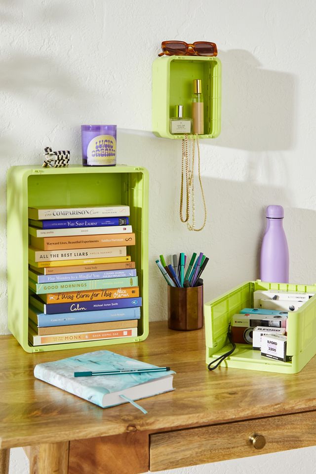 Quinn Medium Lime Folding Storage Crate | Urban Outfitters UK