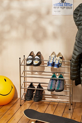 4-Tier Chrome Shoe Rack | Urban Outfitters UK