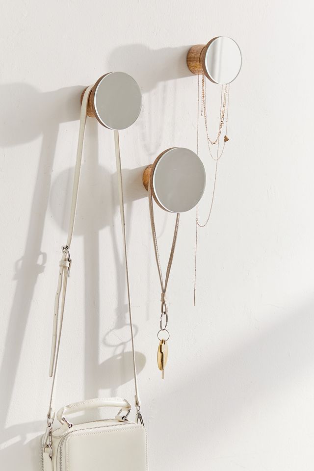 Mari Mirrored Glass Round Wall Hook | Urban Outfitters UK