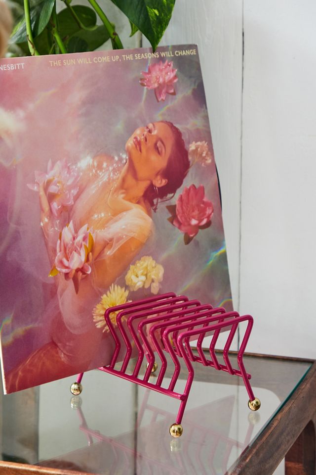 Nina Pink Vinyl Storage Rack | Urban Outfitters UK