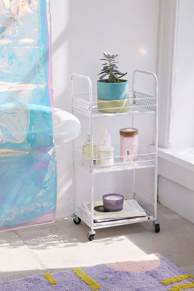 Rolling White Storage Cart | Urban Outfitters UK
