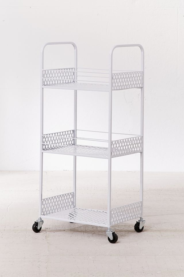 Rolling White Storage Cart | Urban Outfitters UK