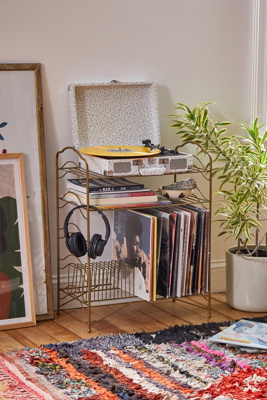 Gold Vinyl Record Storage Shelf | Urban Outfitters UK